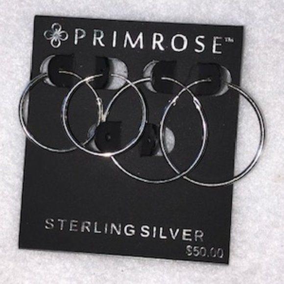 PRIMROSE | Jewelry | Primrose Sterling Silver Hoop Earrings 2 Pairs ...